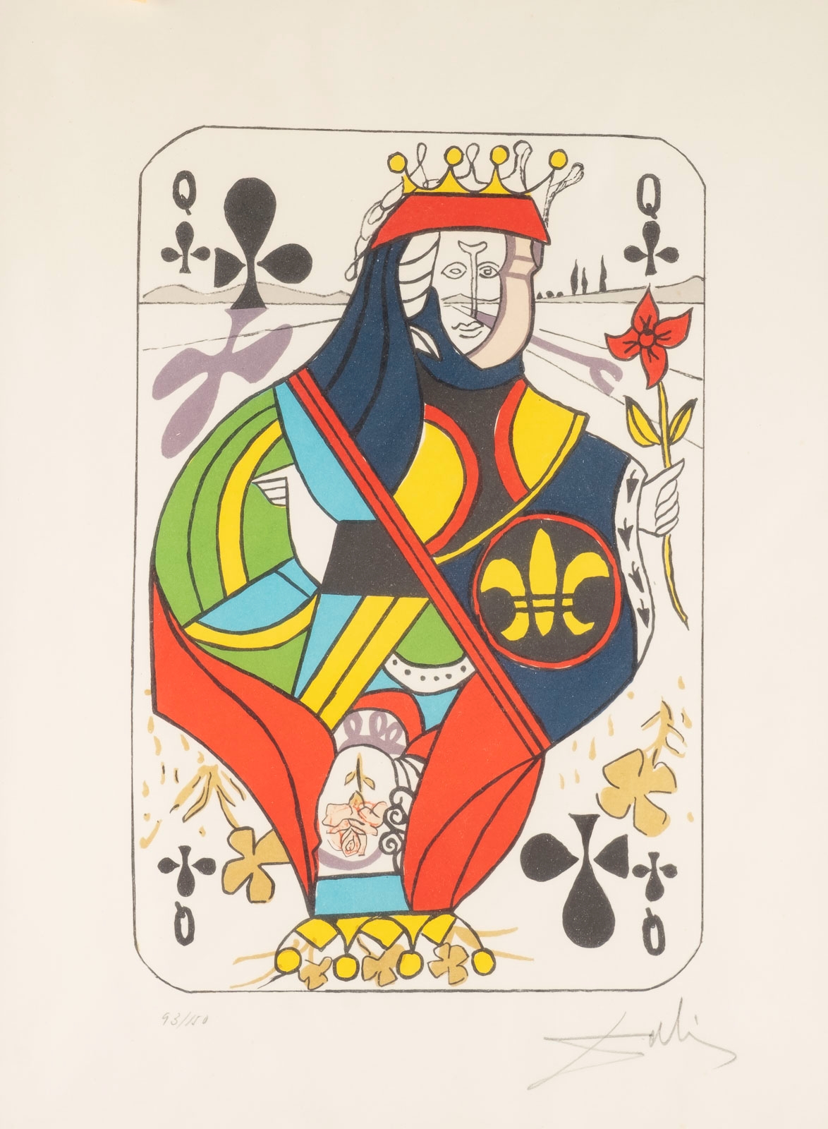 Salvador Dalí | PLAYING CARDS – QUEEN OF CLUBS (1970) | MutualArt