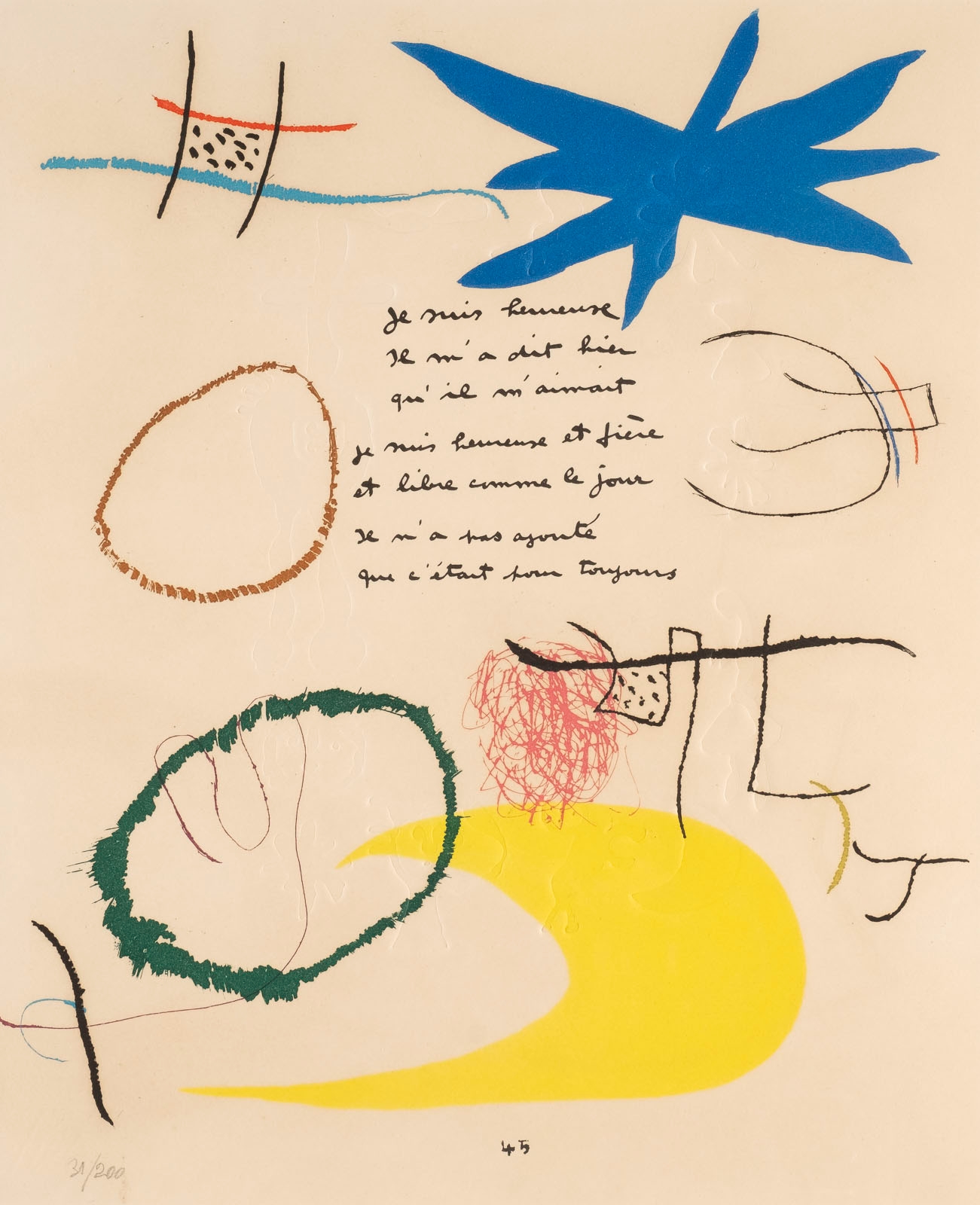 Joan Miró | DOUBLE-PAGE SPREAD FROM ‘ADONIDES – POEMS BY JACQUES ...