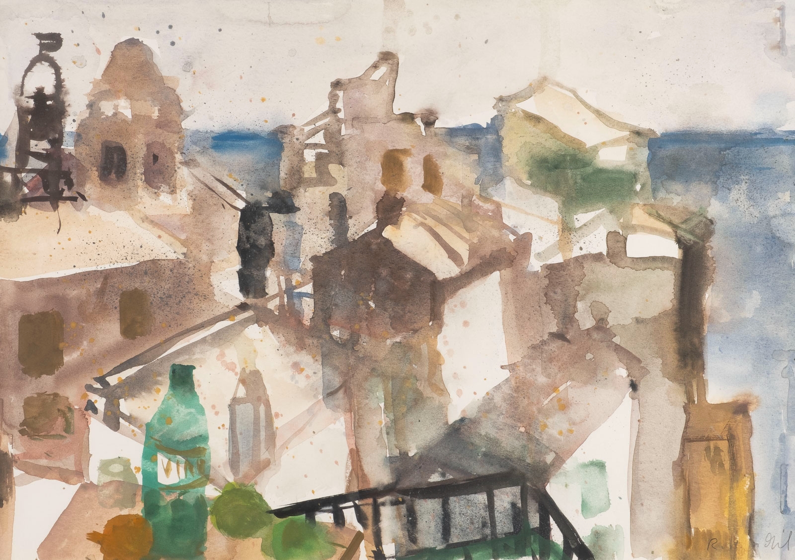 Rudolf Hradil | VIEW OVER THE ROOFS OF THE COASTAL TOWN | MutualArt