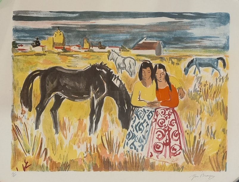 Yves Brayer | Gypsies and horse | MutualArt