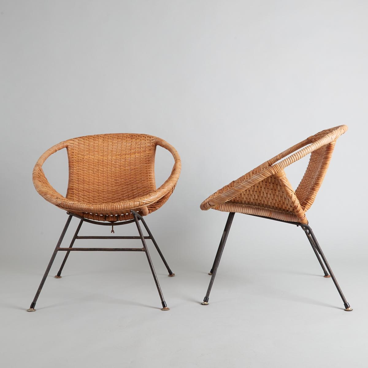 John Crichton | A Pair of Rare John Crichton Rattan Chairs | MutualArt