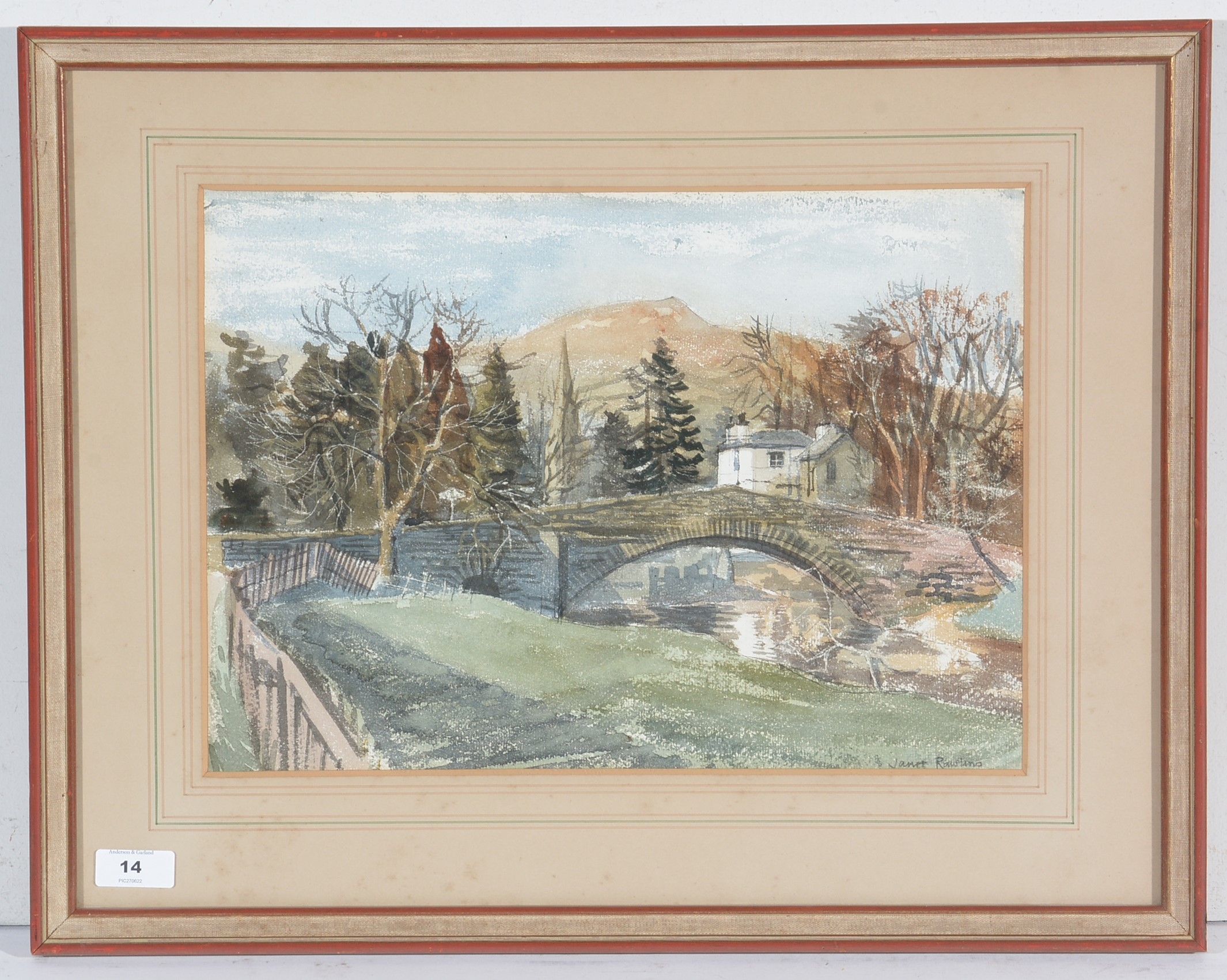 Janet Rawlins | Lakeland View with Pack Horse Bridge | MutualArt