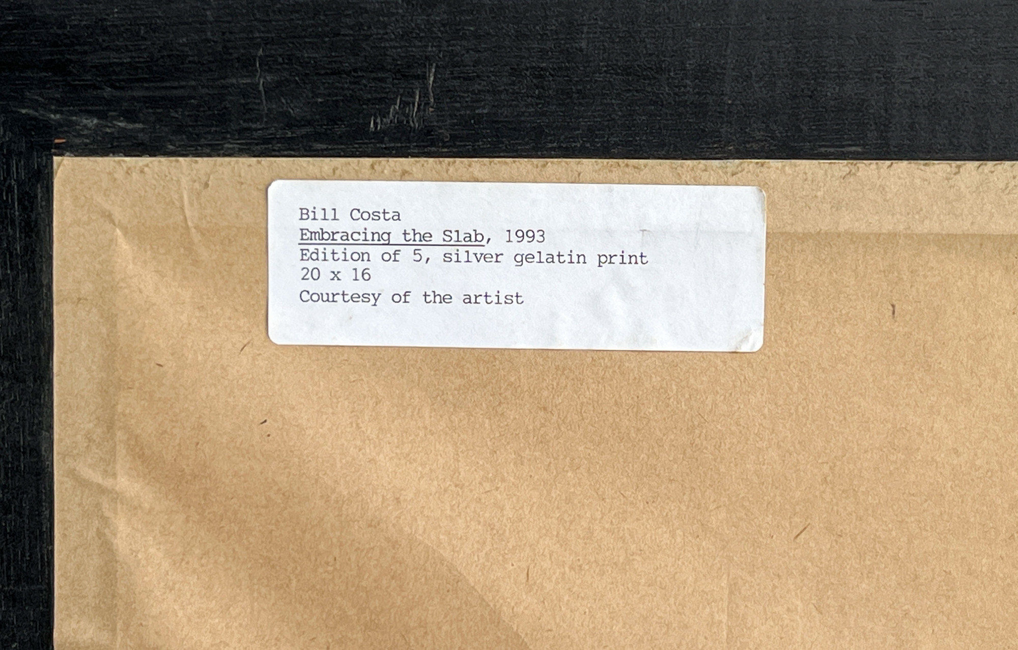 Bill Costa | Embracing the Slab (1993 - 1994) | MutualArt