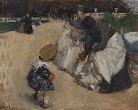 Martha Stettler | Child playing with nannies in the Luxembourg Garden ...