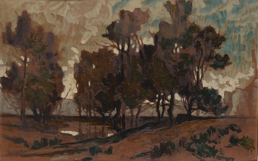 Eugène Brouillard | Paysage aux grands arbres | MutualArt