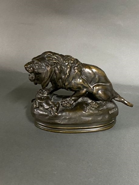 Antoine-Louis Barye | Lion devouring a gazelle | MutualArt