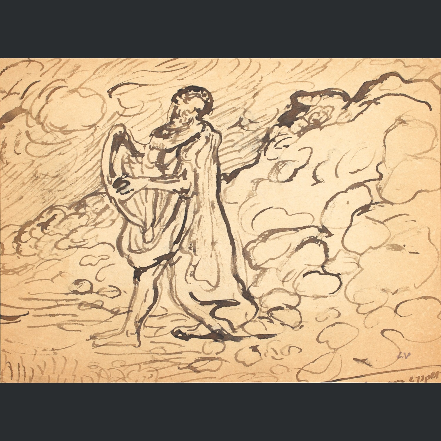 Louis Valtat | Personnage à la cythare dans un paysage | MutualArt