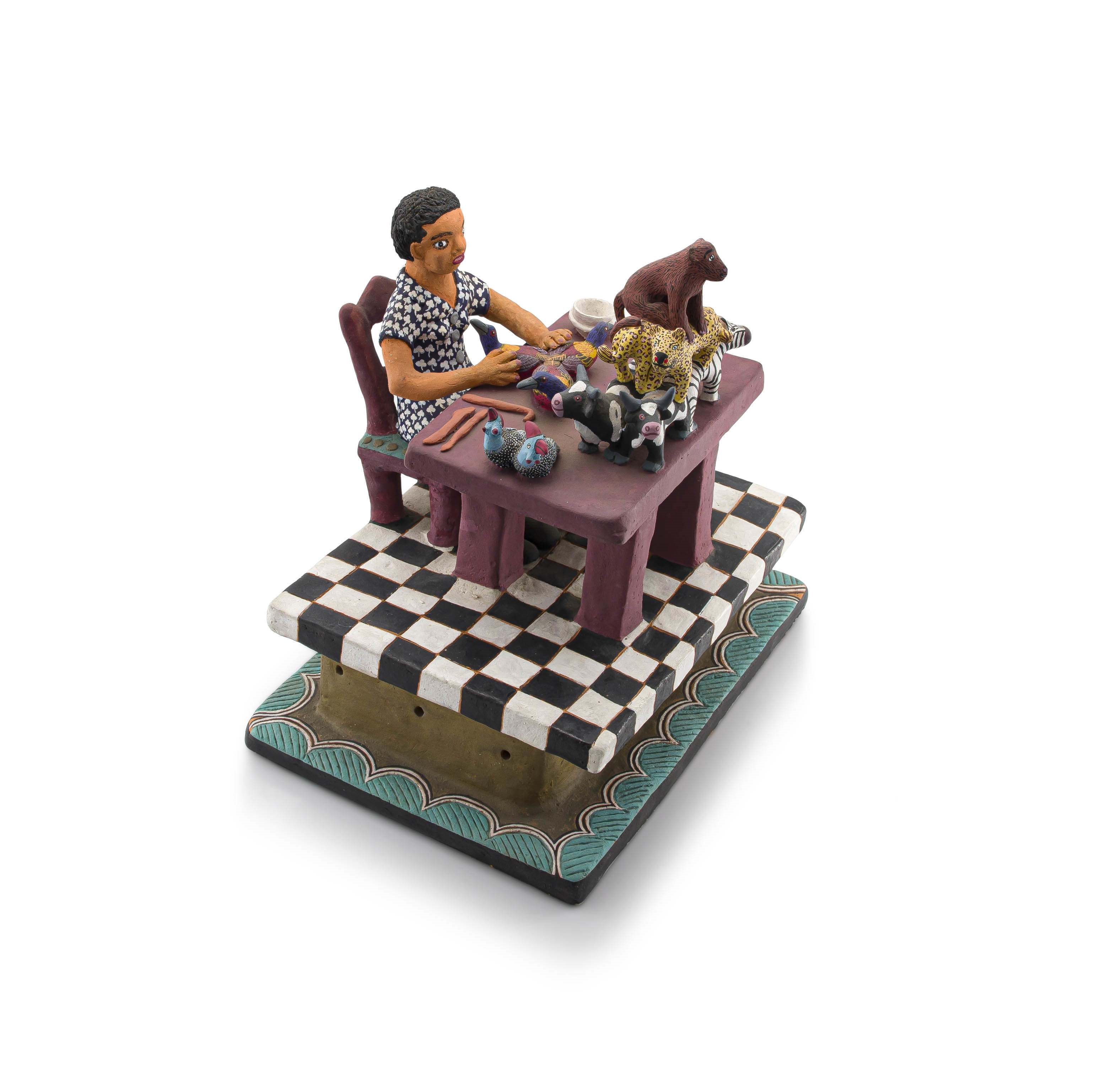 Bonakele Ntshalintshali | A hand-painted and bisque fired self portrait ...