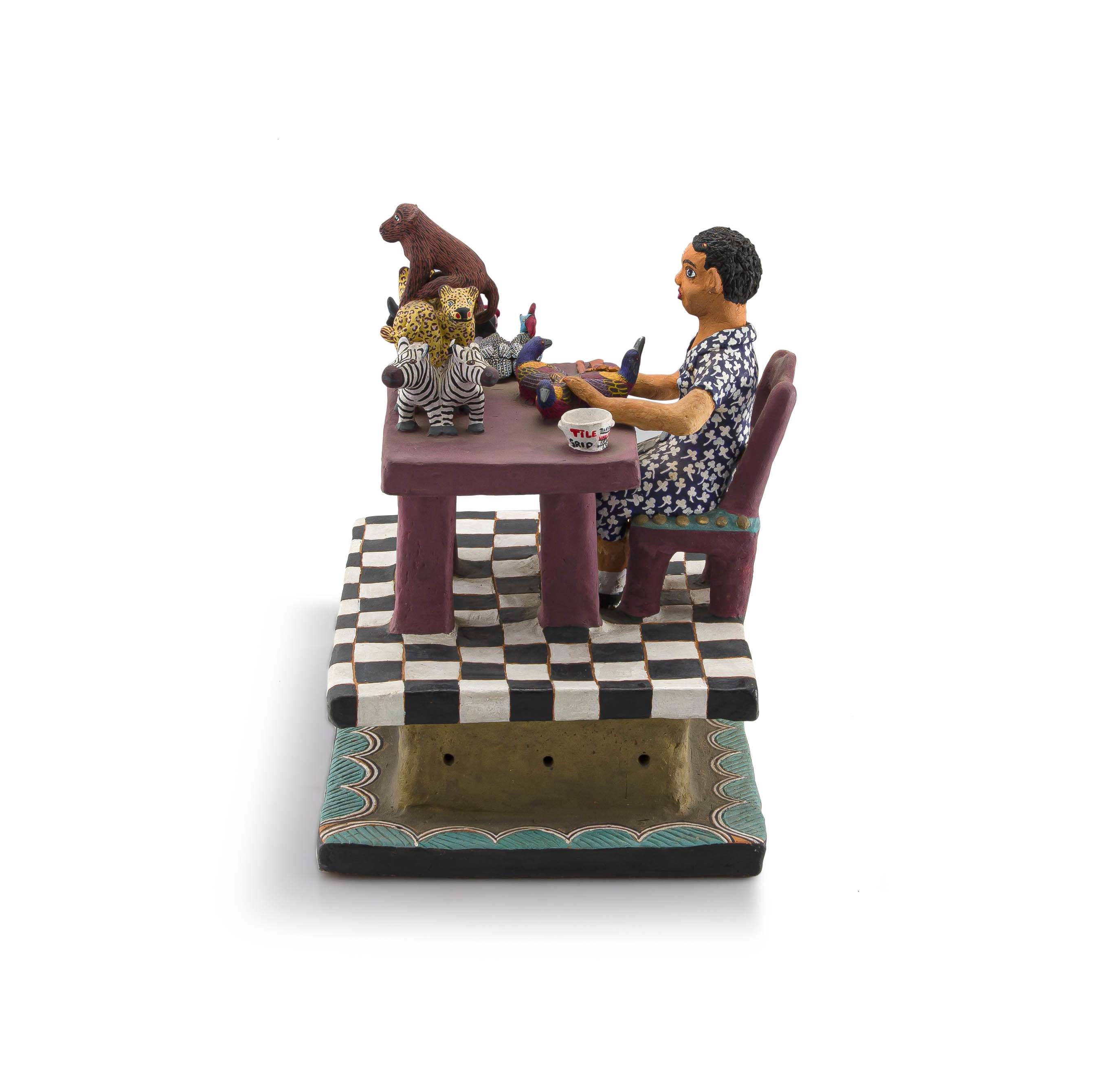 Bonakele Ntshalintshali | A hand-painted and bisque fired self portrait ...