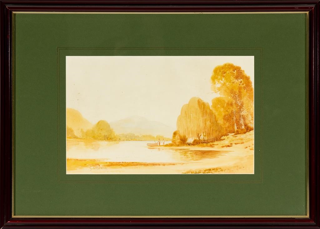 Gerald George Reginald Ansdell | Riverscape with figures | MutualArt