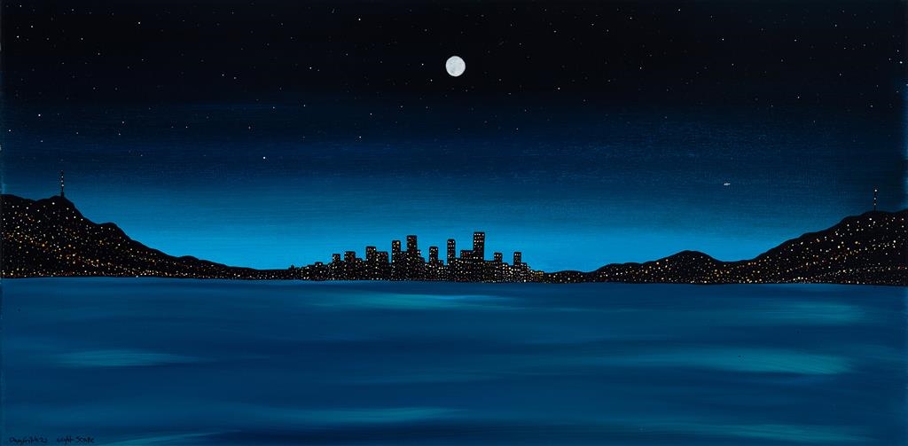 Doug Frith | Cityscape at Night (2021) | MutualArt