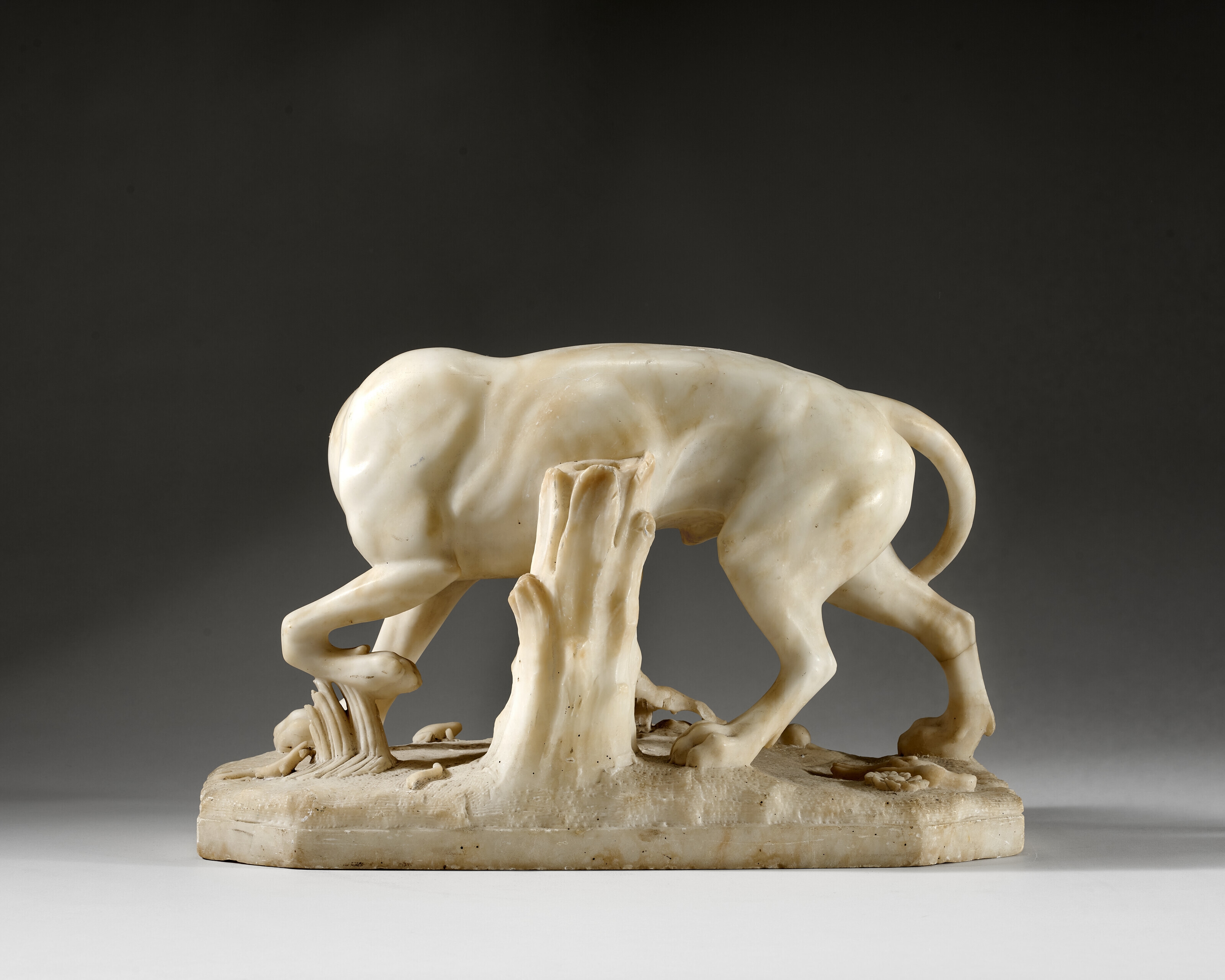 Joseph Gott | AN ALABASTER GROUP OF A POINTER | MutualArt