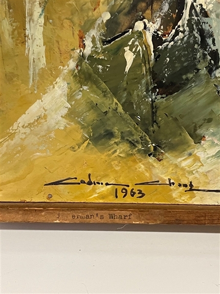 Cedric Chang | Cedric Chang 1963 Oil on Board Dawn at Fisherman's Wharf ...