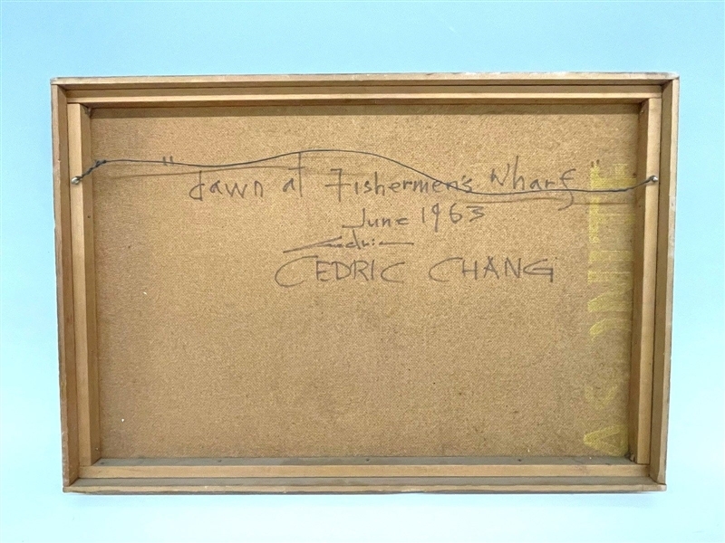 Cedric Chang | Cedric Chang 1963 Oil on Board Dawn at Fisherman's Wharf ...