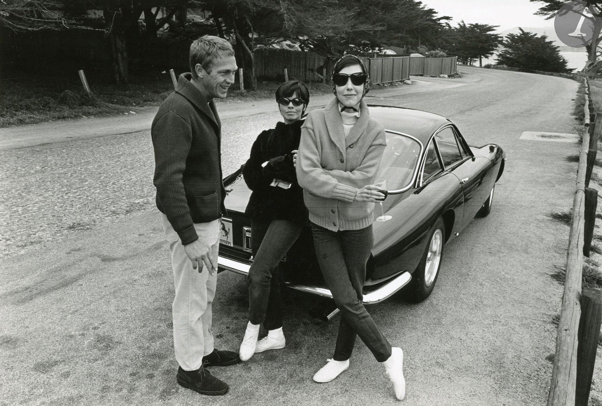 William Claxton | Steve McQueen and Neile Adams and Ferrari | MutualArt