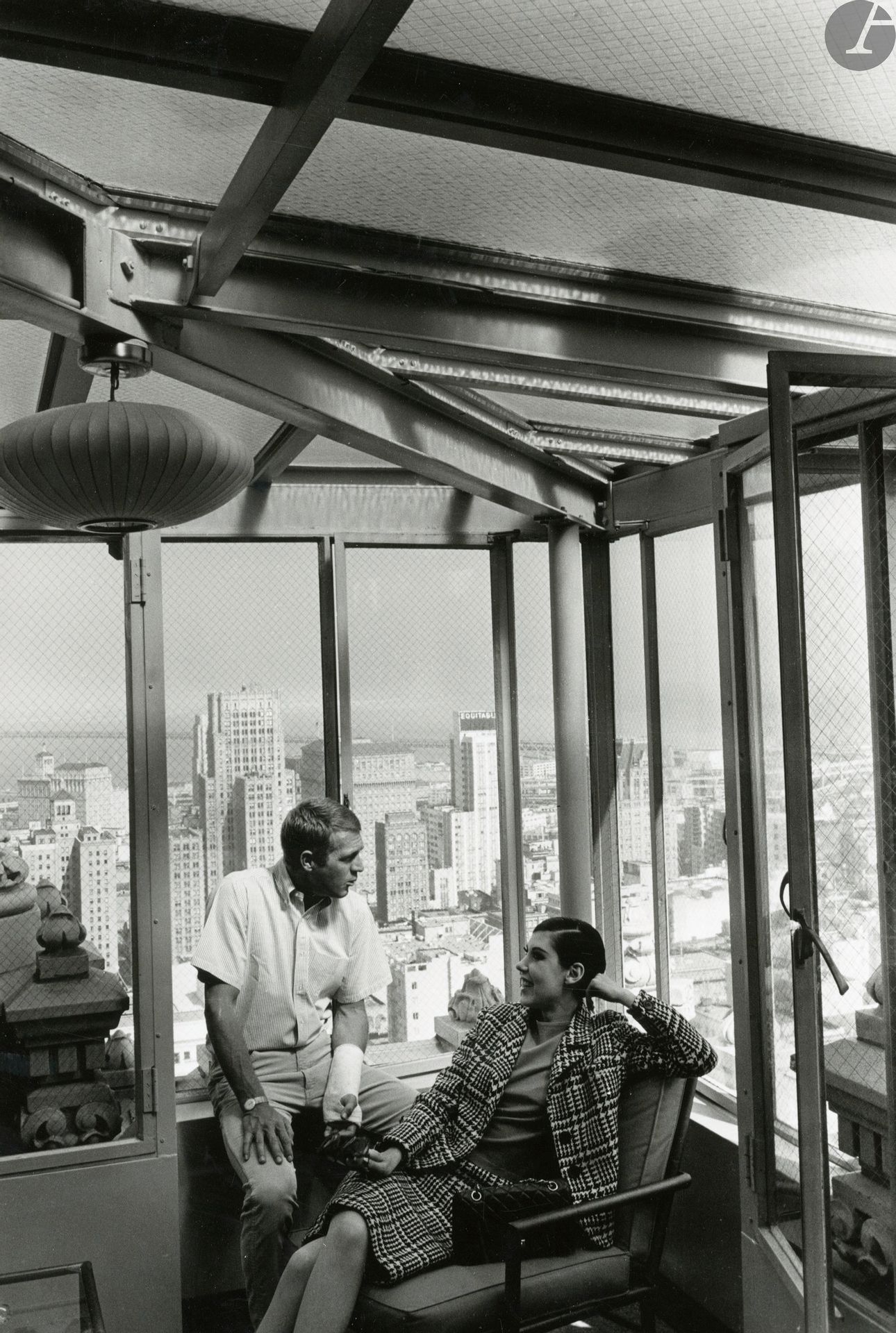 William Claxton | Steve McQueen and Neile Adams on a Porch | MutualArt
