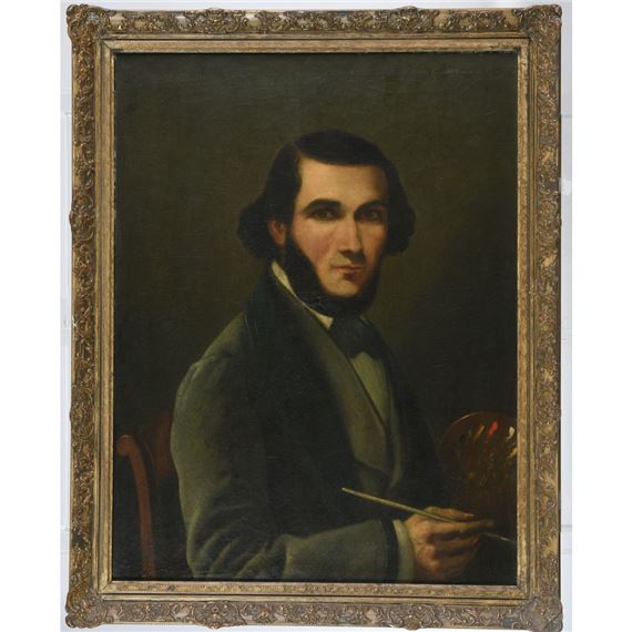 Edouard Baille | Portrait de Gustave Courbet à la palette | MutualArt