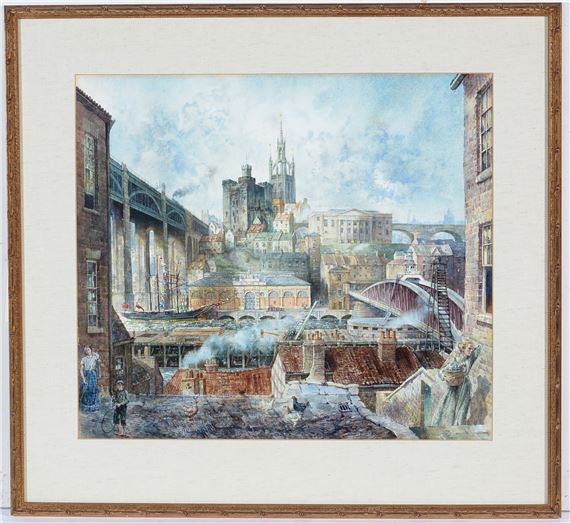 Ronald Embleton | Across the Rooftops of Newcastle Quayside | MutualArt