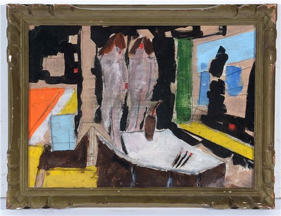 Peter Kinley | Studio Interior with Two Figures | MutualArt