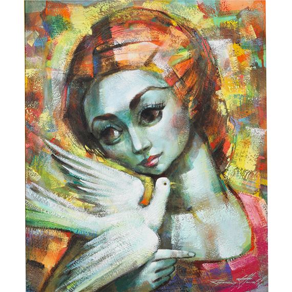 Raymond Howell | Untitled (Woman with Dove) | MutualArt