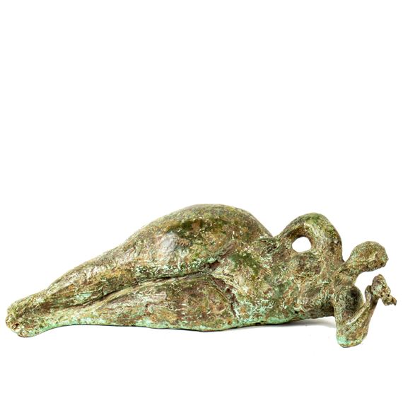 Rick Rowley | Abstract Reclining Female with Bird | MutualArt