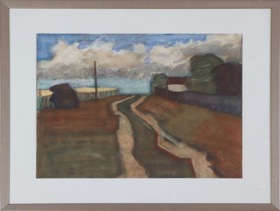 Peter Schettler | Straße durch Felderlandschaft (1994) | MutualArt
