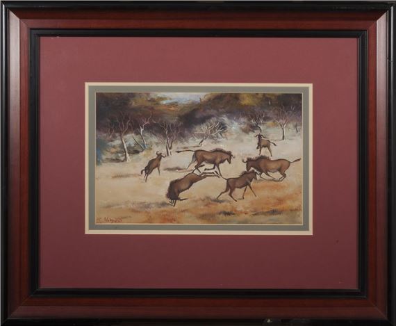 Simon Moroke Lekgetho | Skittish Wildebeest (65) | MutualArt