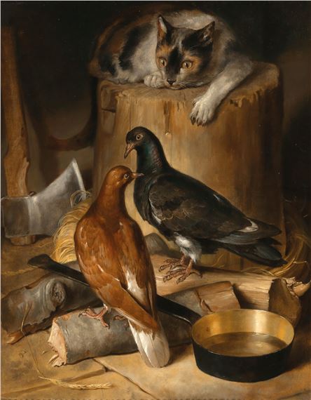 Adam Brenner | Cat and Doves | MutualArt