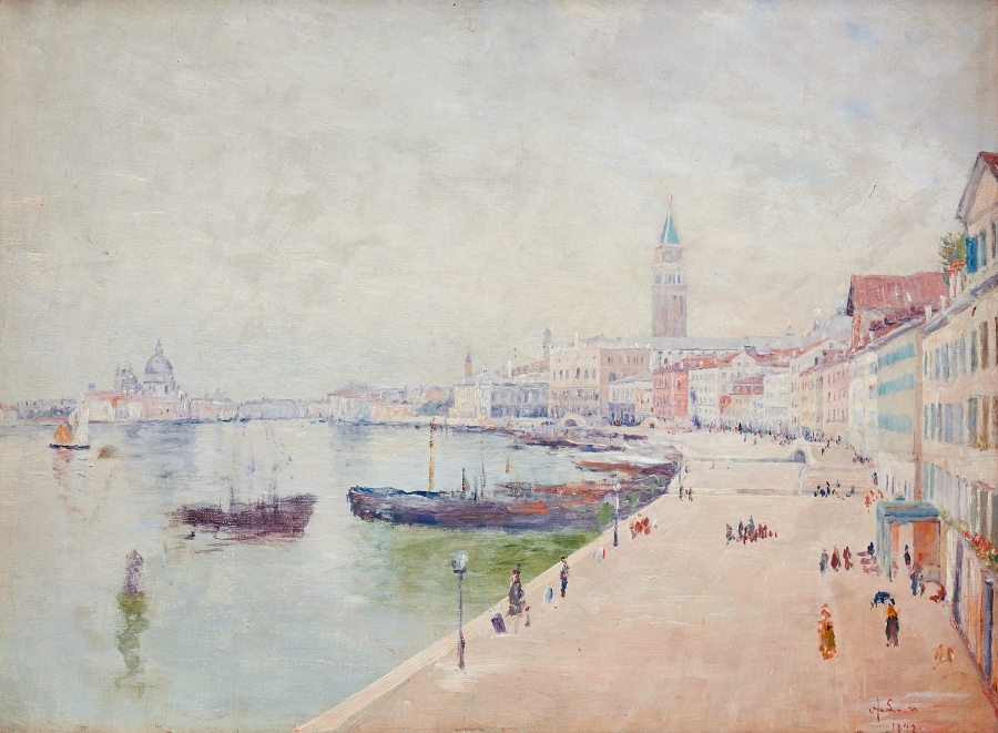 Axel Lindman | Vy från Venedig (1892) | MutualArt