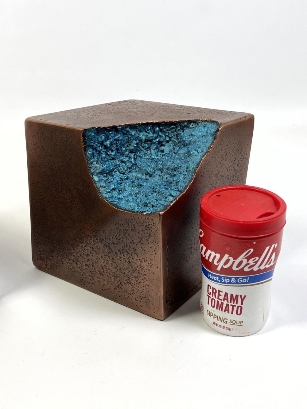 Michael Pinette | Copper Tone Brutalist Cube Sculptures | MutualArt