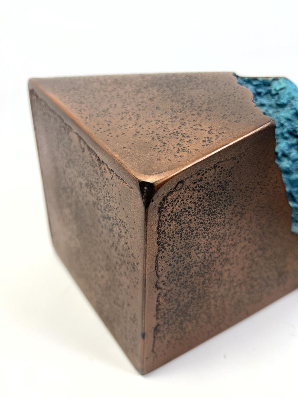 Michael Pinette | Copper Tone Brutalist Cube Sculptures | MutualArt