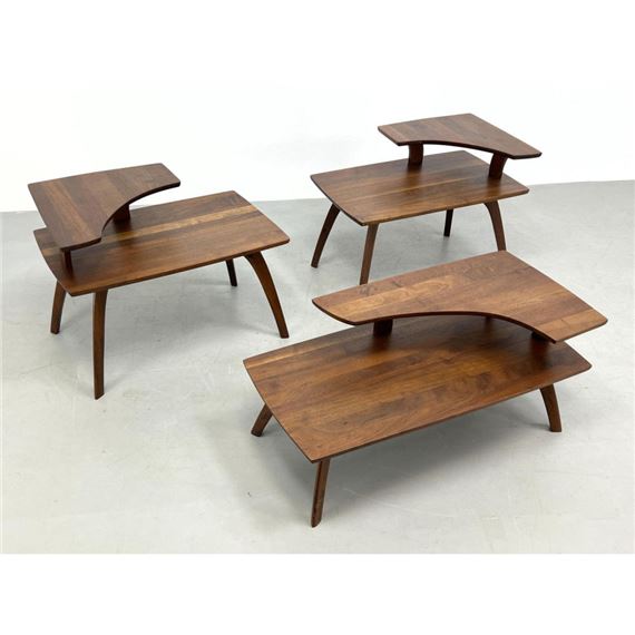 Carl Bissman | 3 pc Walnut Tables | MutualArt