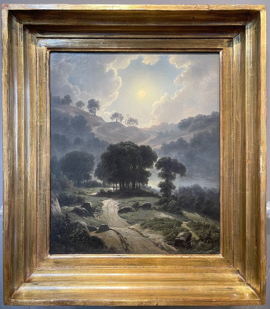 August Christian Geist | Nächtliche Darstellung eines von Bergen ...