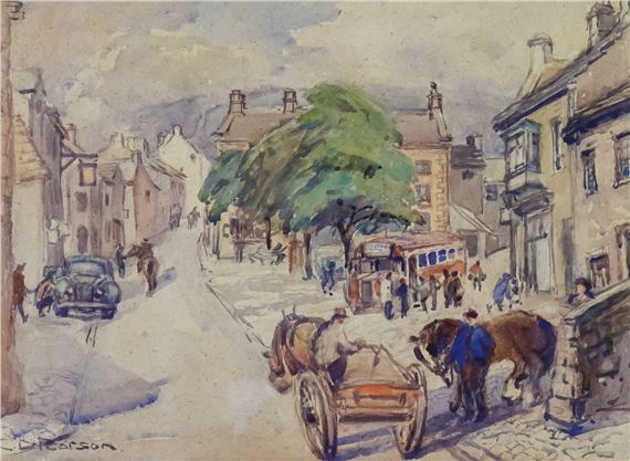 C.D. Pearson | Town square and street scene | MutualArt