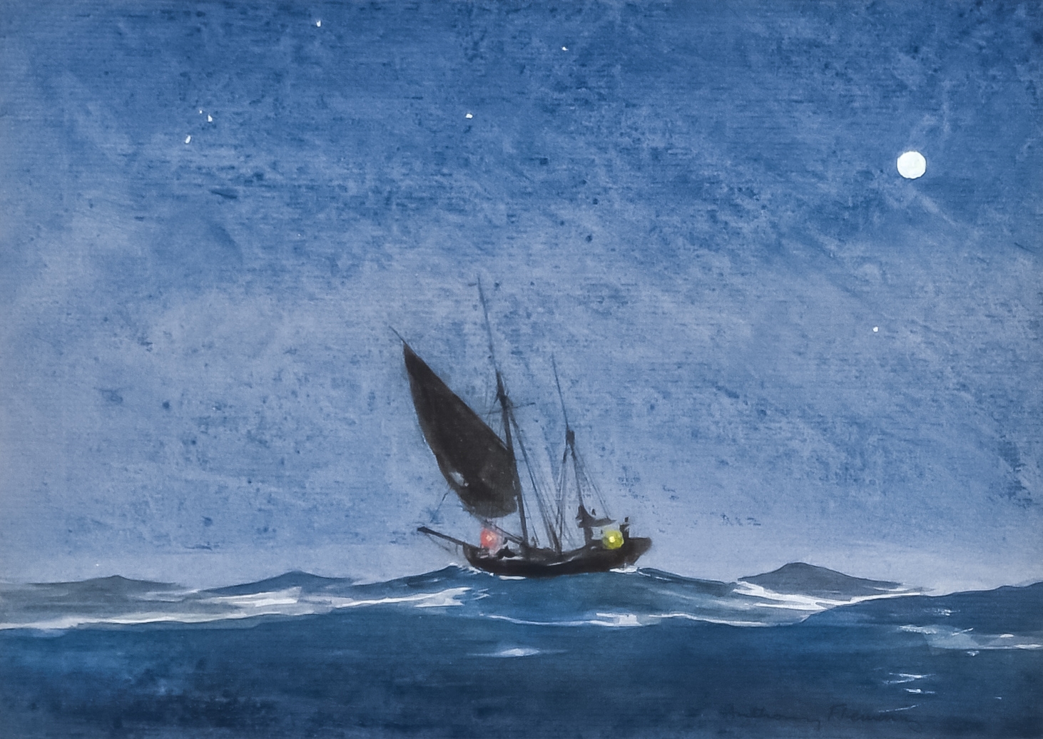 Anthony Flemming | Three seascapes with sailing boats in varying seas ...