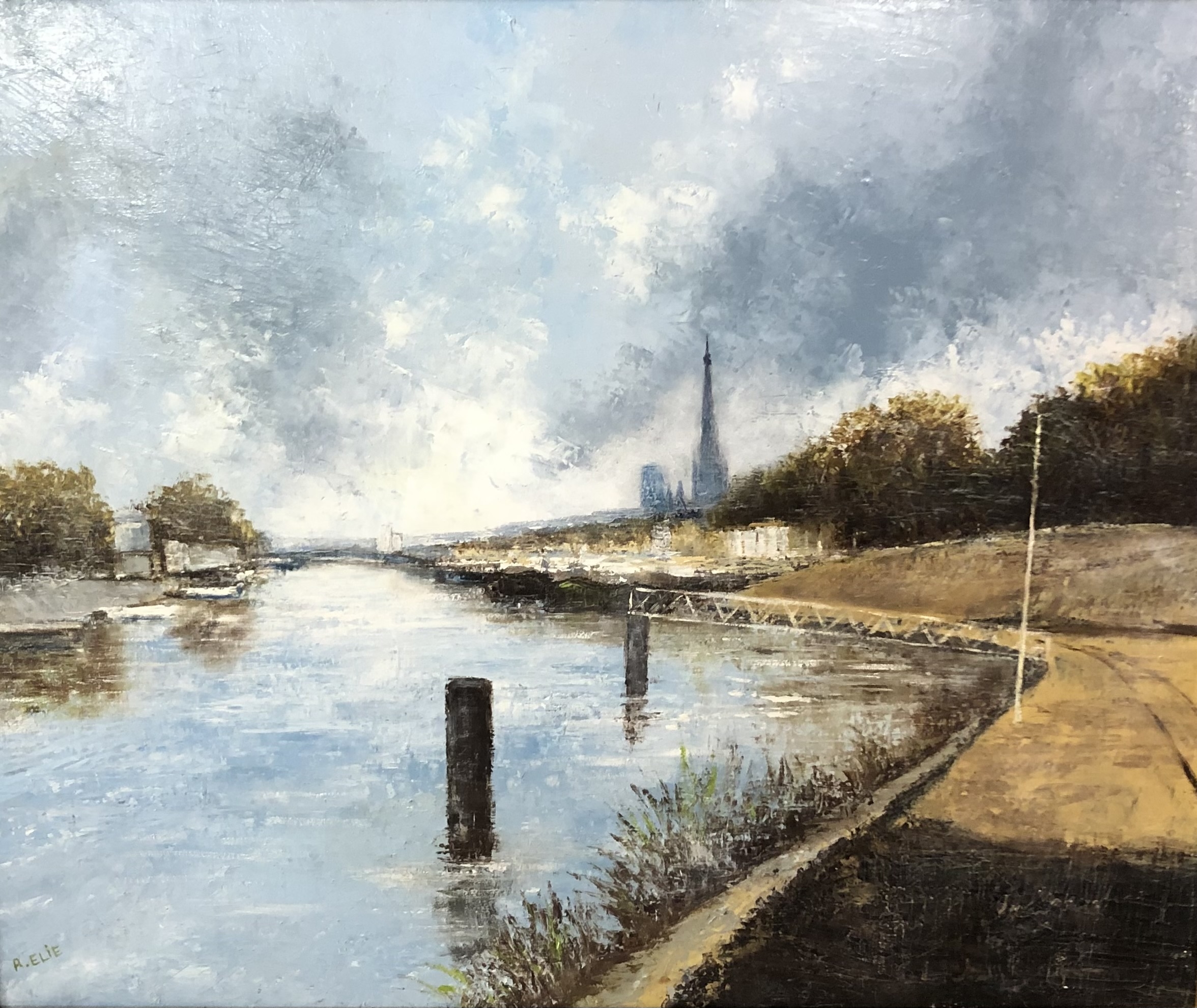 Elie René | Landscape overlooking the City of Rouen | MutualArt