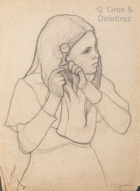 Francis Brooks Chadwick | Portrait of a young woman with braid and Bust ...