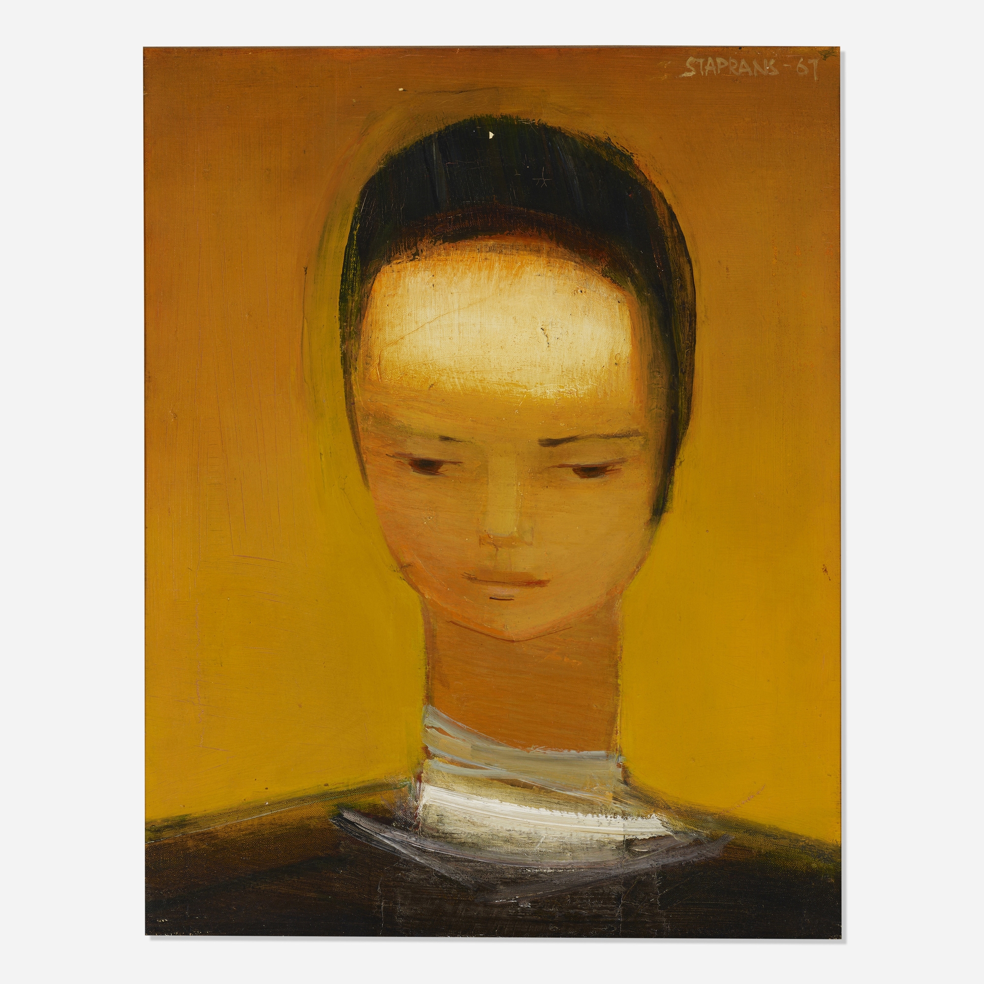 Raimonds Staprans | Portrait of a Girl - Yellow Background (1967 ...