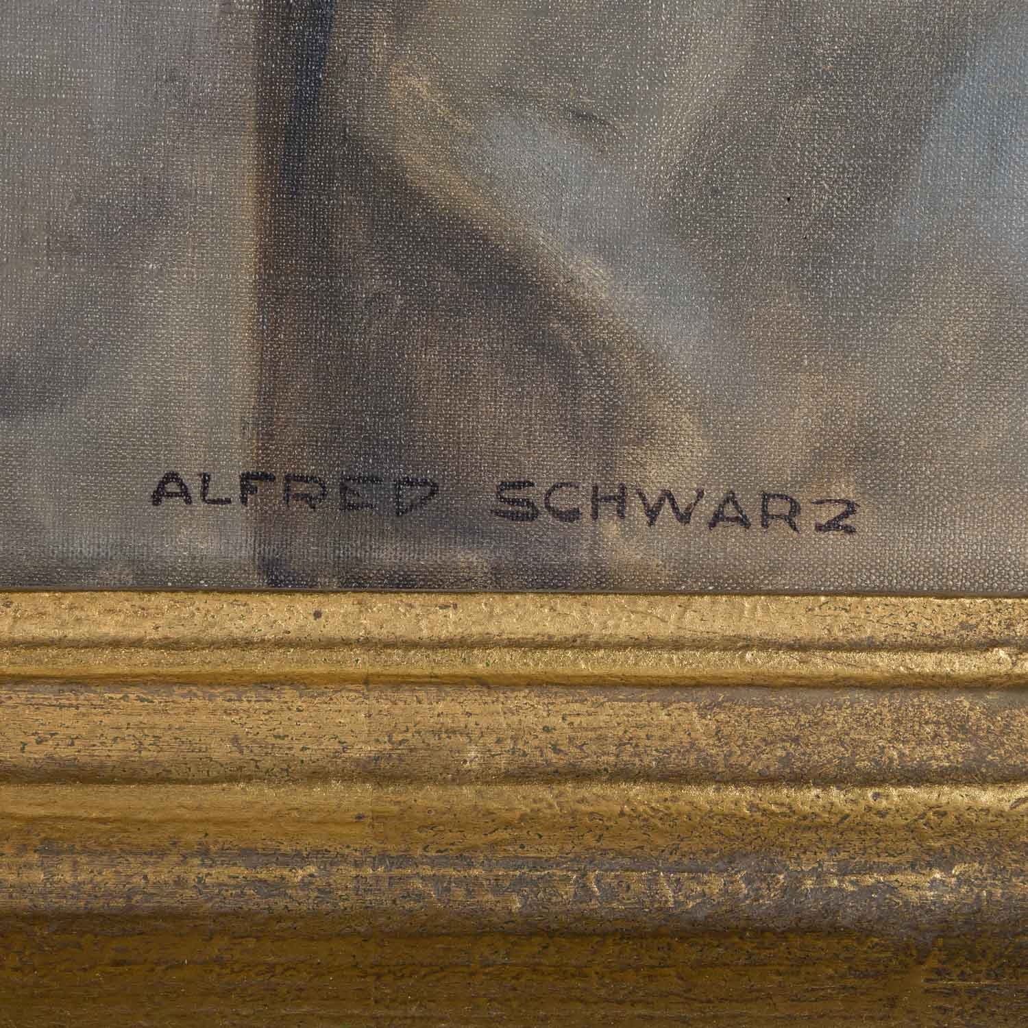 Alfred Schwarz | Young man with a gray jacket and checkered bow tie ...
