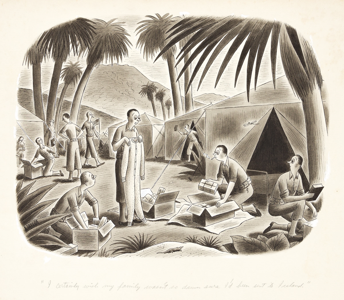 Richard Denison Taylor | Group of three war-related cartoons. | MutualArt