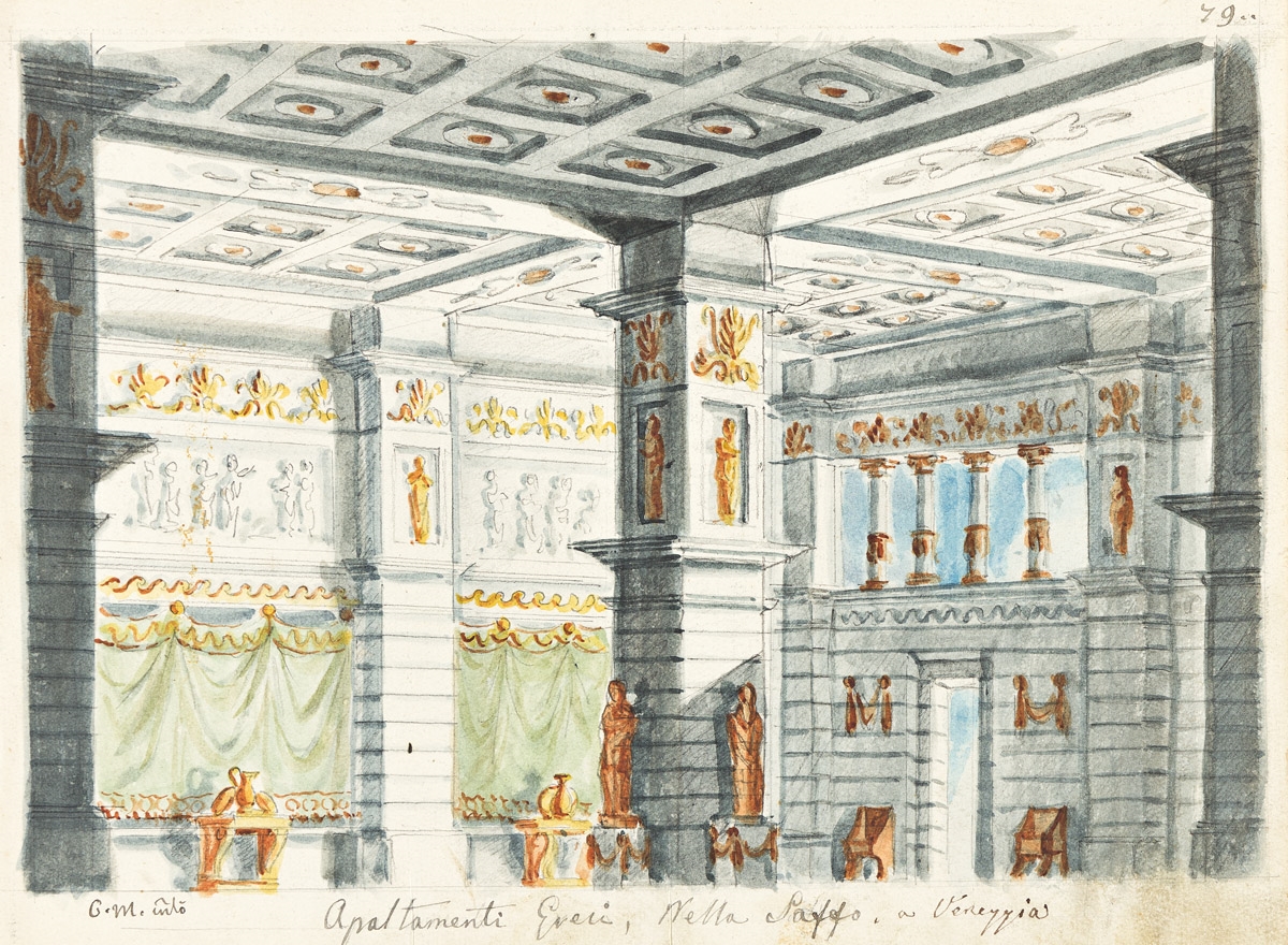 Metrodoro Conti | Five scenic designs for Giovanni Pacini's opera Saffo ...
