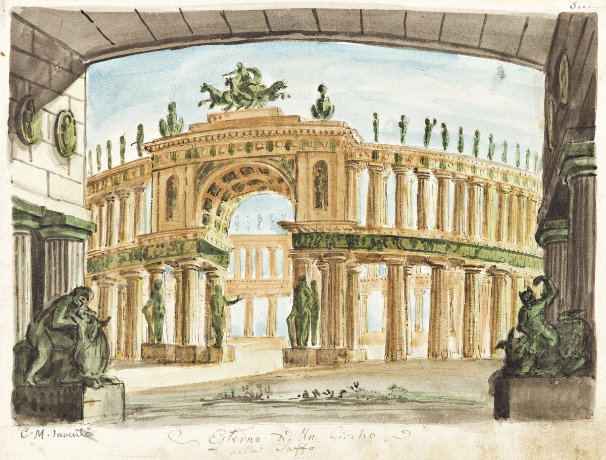 Metrodoro Conti | Five scenic designs for Giovanni Pacini's opera Saffo ...