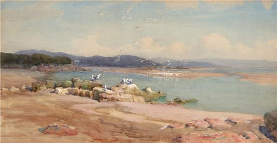 Albert Hanson | Seagulls Taking Off (1894) | MutualArt