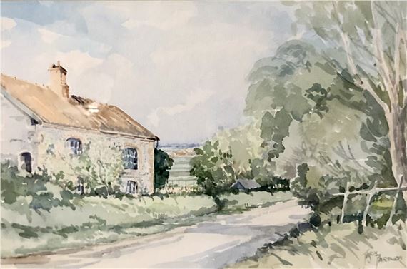Jason Partner | A stone cottage by a single track | MutualArt