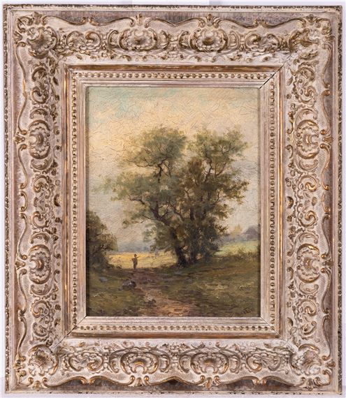 G. Martin | A figure on a country path signed 'G. Martin' | MutualArt