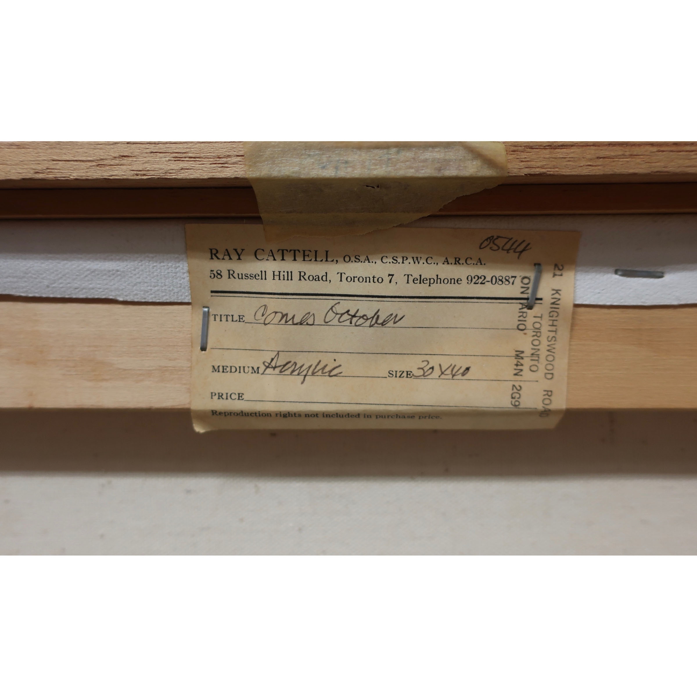 Ray Cattell | COMES OCTOBER | MutualArt