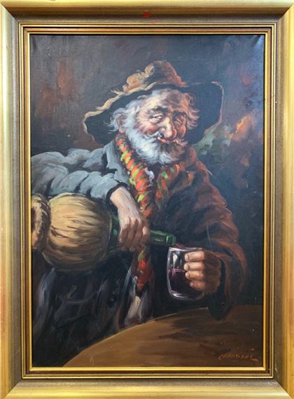 Alberto Cecconi | Old man pouring wine | MutualArt