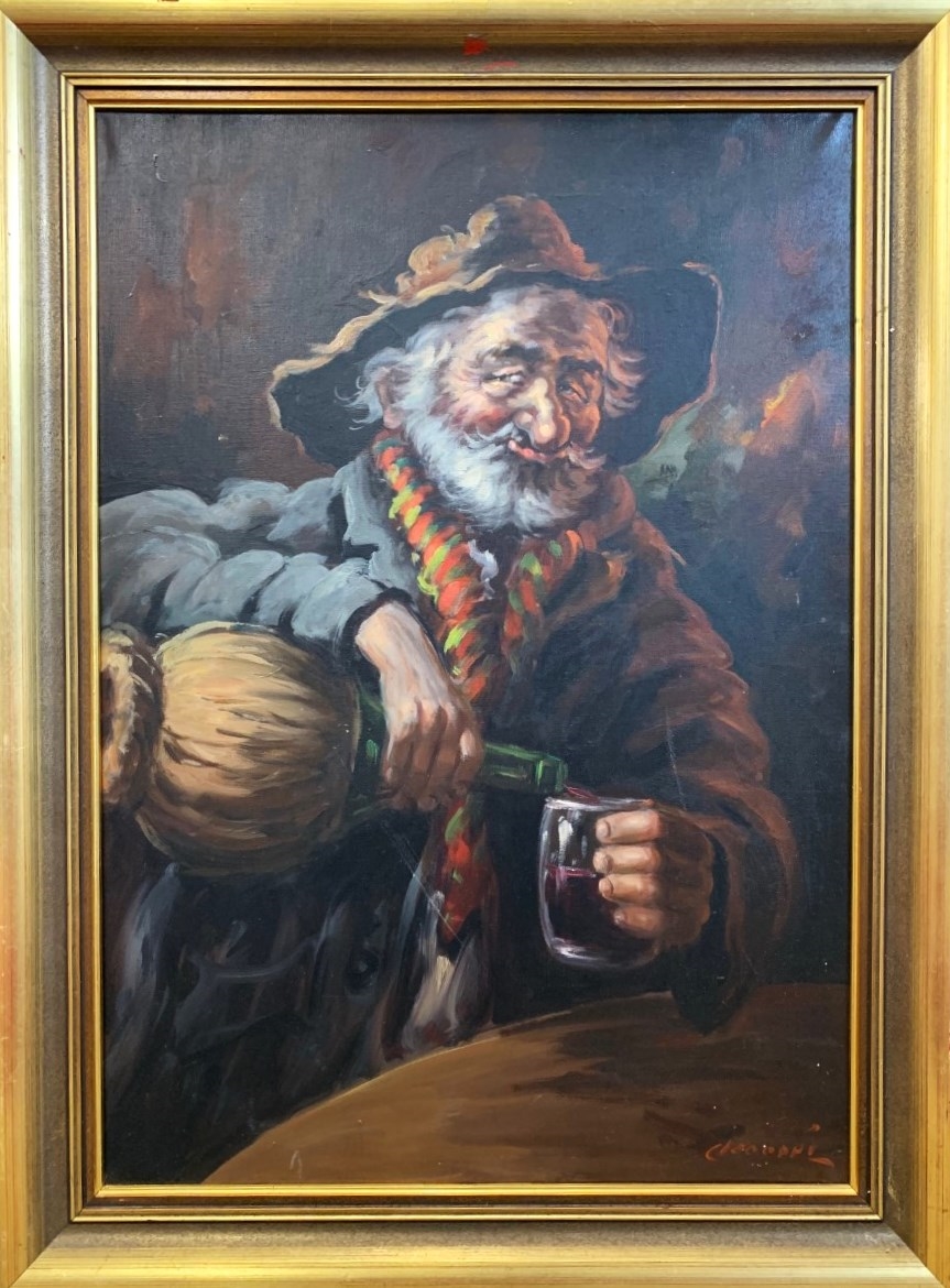 Alberto Cecconi | Old man pouring wine | MutualArt