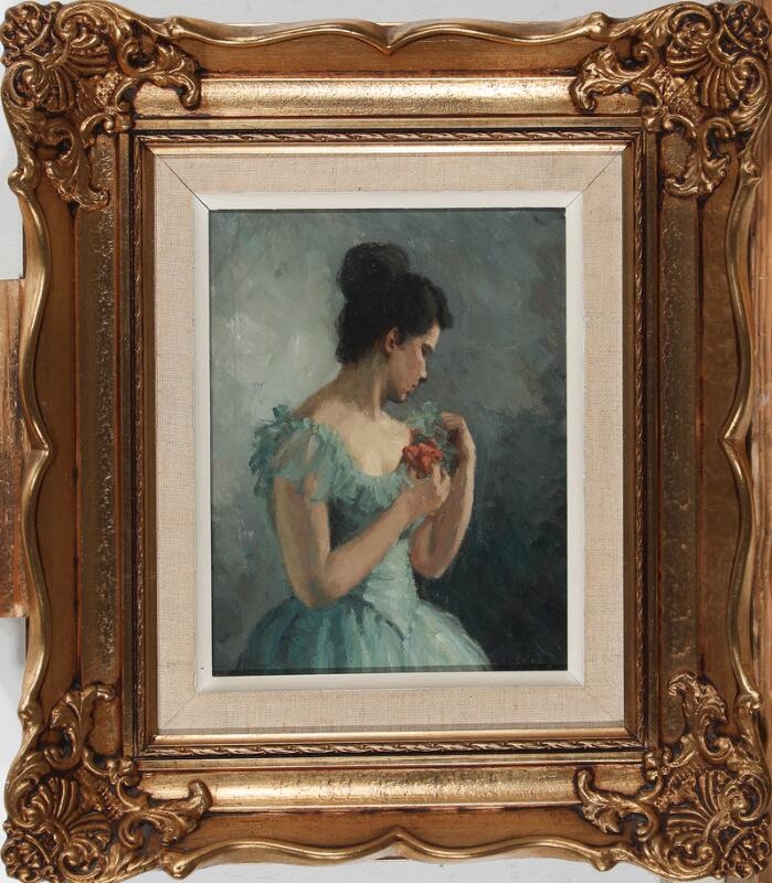 Helge Helme | Portrait of a woman in a dress | MutualArt