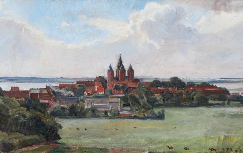 Troels Trier | Landscape with a view to a church | MutualArt